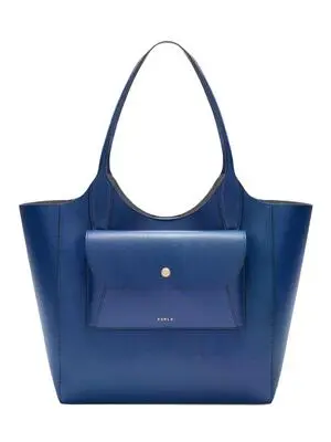 Furla Lea M Flap Leather Tote - Blue