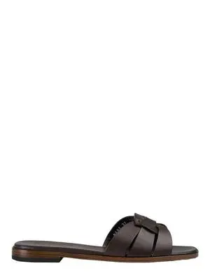 DOUCAL'S Leather Woven Sandals - Brown