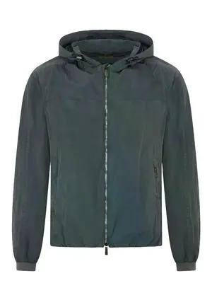 MOORER Hooded Zip Jacket Blue