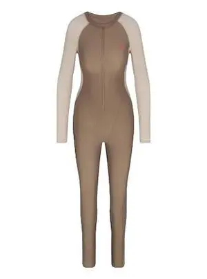 Nike X Skims Zip Front Long Onesie - Truffle/stone