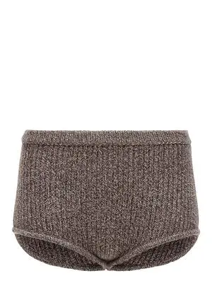 Magda Butrym Knit Wool Shorts - Brown