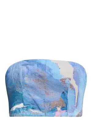 Significant Other Rumi Strapless Floral Top - Blue