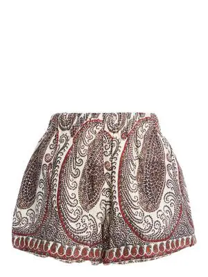 BOTEH BOTEH Cassia Paisley Linen Bubble Shorts