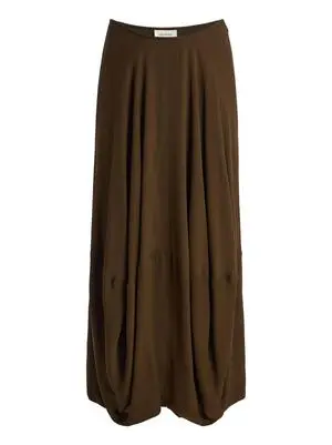 LEMAIRE Midi Balloon Skirt In Viscose Crepe - Bronze