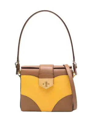 Prada Panelled Shoulder Bag - Yellow