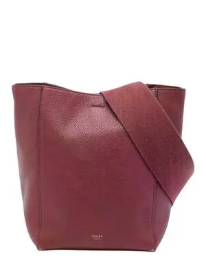Celine 2018 Small Leather Seau Sangle Bucket Bag - Red