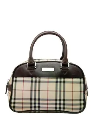 Burberry House Check Canvas Handbag - Brown