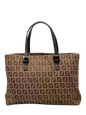 Fendi 2000-2010 Zucchino Canvas Tote Bag - Brown