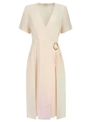 TWINSET Buckle Wrap Dress - Pink