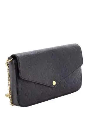 LOUIS VUITTON Felicie Pochette Monogram Empreinte Leather Crossbody Bag - Black
