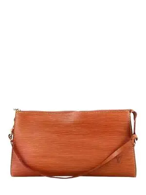 LOUIS VUITTON Pochette Accessoires Epi Leather Clutch - Brown
