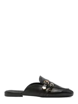 TAMARIS Leather Mules Black
