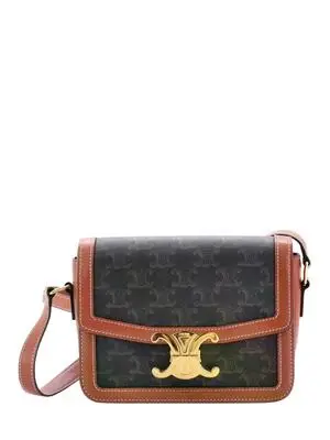 Celine Triomphe Coated Canvas Teen Shoulder Bag - Brown