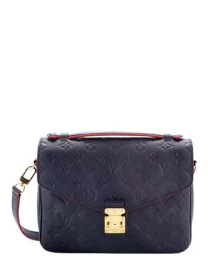 LOUIS VUITTON Pochette Metis Monogram Empreinte Leather Crossbody Bag - Blue