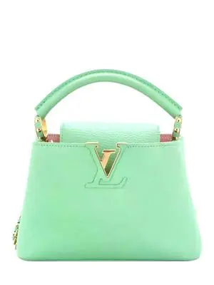 LOUIS VUITTON Braided Chain Capucines Mini Crossbody Bag - Green