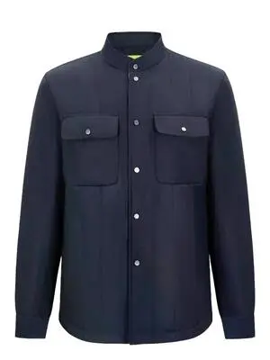 Shanghai Tang Quilted Shirt Jacket - Blue