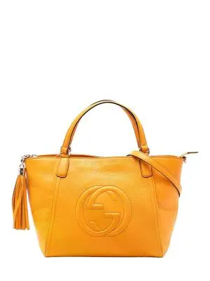 Gucci Small Calfskin Soho Cellarius Satchel Yellow