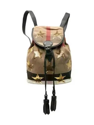 Burberry Canvas Star Sequin Backpack - Brown