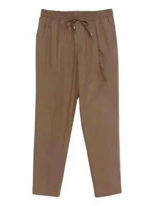 BRIGLIA 1949 Drawstring-waist Pleated Trousers - Brown