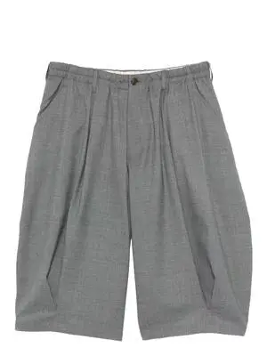 KHOKI Tailored Pleated Shorts - Grey