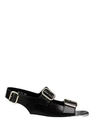 DOUCAL'S Printed Leather Sandals - Black