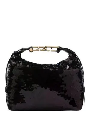 Furla Tonie Sequin Shoulder Bag - Black