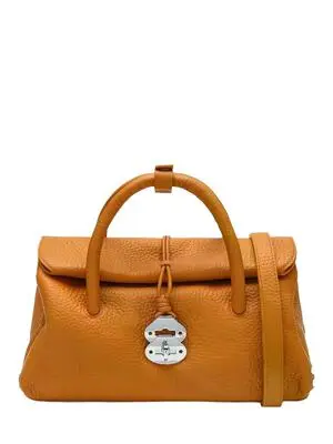 ZANELLATO Dotta Pebbled-Leather Tote Bag Orange