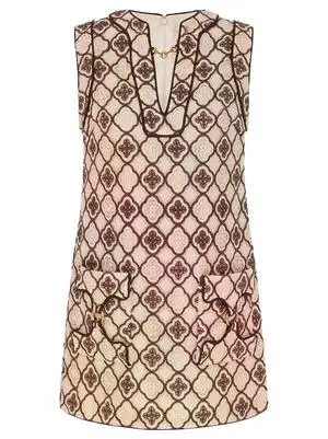 Zimmermann Luna Guipure Mini Shift Dress - Neutrals