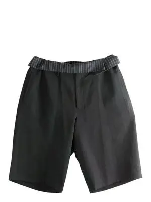 Yohji Yamamoto Striped-waistband Cropped Trousers - Black