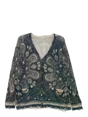 R13 Printed Button Knitwear - Black
