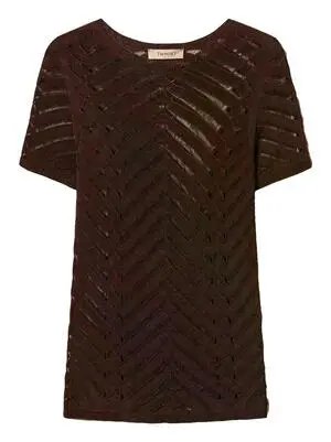 TWINSET Chevron Knitted T-Shirt
