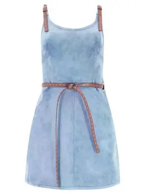 Alexis Kacen Belted Mini Dress Blue