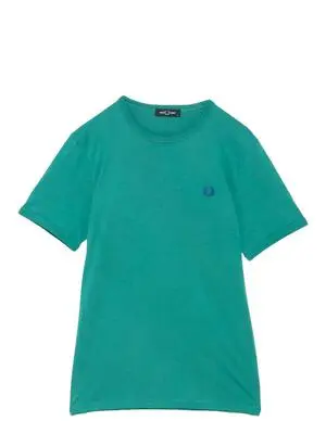 Fred Perry Logo-embroidered Round Neck T-shirt - Blue