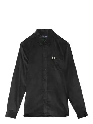 Fred Perry Logo-embroidered Corduroy Shirt - Grey