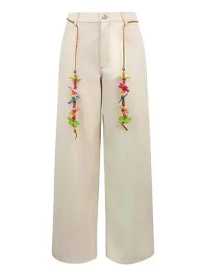 Mira Mikati Relaxed-fit Wide-leg Pants - Neutrals