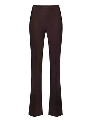 Elisabetta Franchi Lightweight Crêpe And Satin Boot-cut Trousers - Brown