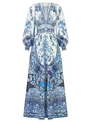 Camilla V-neck Maxi Dress - Blue