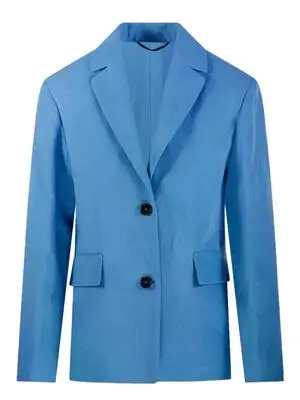 Max Mara Button Notched Blazer - Blue