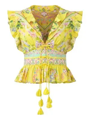 Camilla Lady Limonada Floral Print Blouse - Yellow