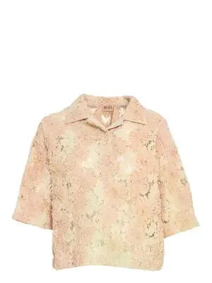 N°21 Floral-design Polo Top - Neutrals