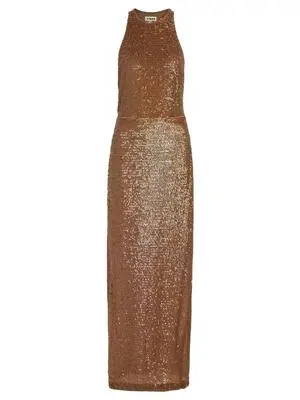 Staud Bree Sequin Maxi Dress - Brown