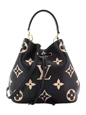 LOUIS VUITTON Louis Vuitton Neonoe MM Bucket Bag Bicolor Monogram Empreinte Giant Black