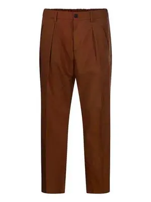 ENTRE AMIS Pleated Trousers - Brown
