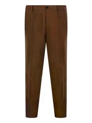 ENTRE AMIS Pleated Trousers - Brown