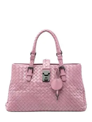Bottega Veneta Small Nappa Intrecciato Roma Satchel - Pink