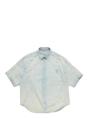 Acne Studios Mended Denim Shirt Light - Blue