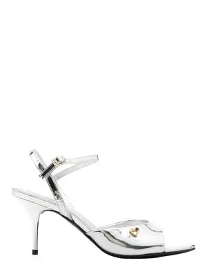 Moschino Heart-detail Heeled Sandals - Silver
