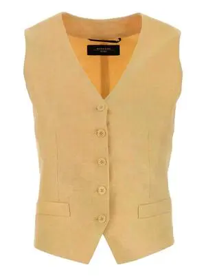 Max Mara Button Detailed Waistcoat - Neutrals