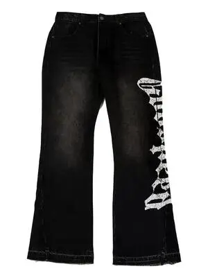 GODSPEED Logo Flared Jeans - Black