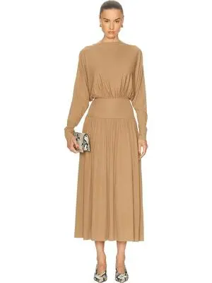 TOTEME Boatneck Jersey Dress - Nutmeg